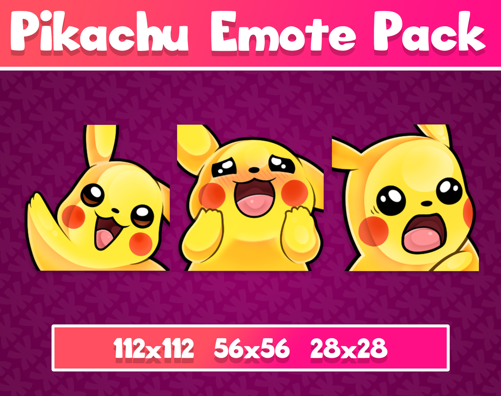 Pikachu emote pack | Wave | Ahw | What - [Twitch]