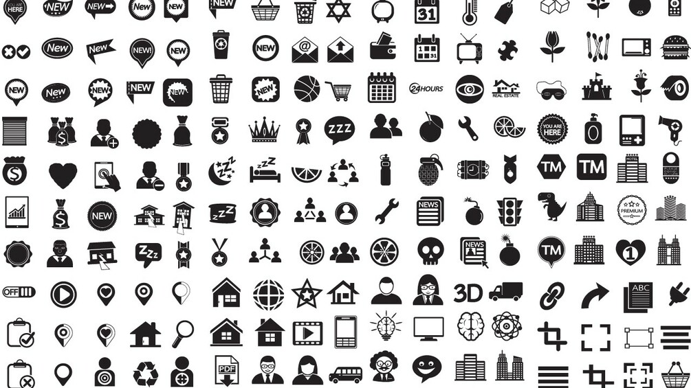 Over 2000 Black and White Set icons Quality illustration design (AI ...