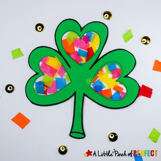 St. Patrick's Day Shamrock Craft and Free Template
