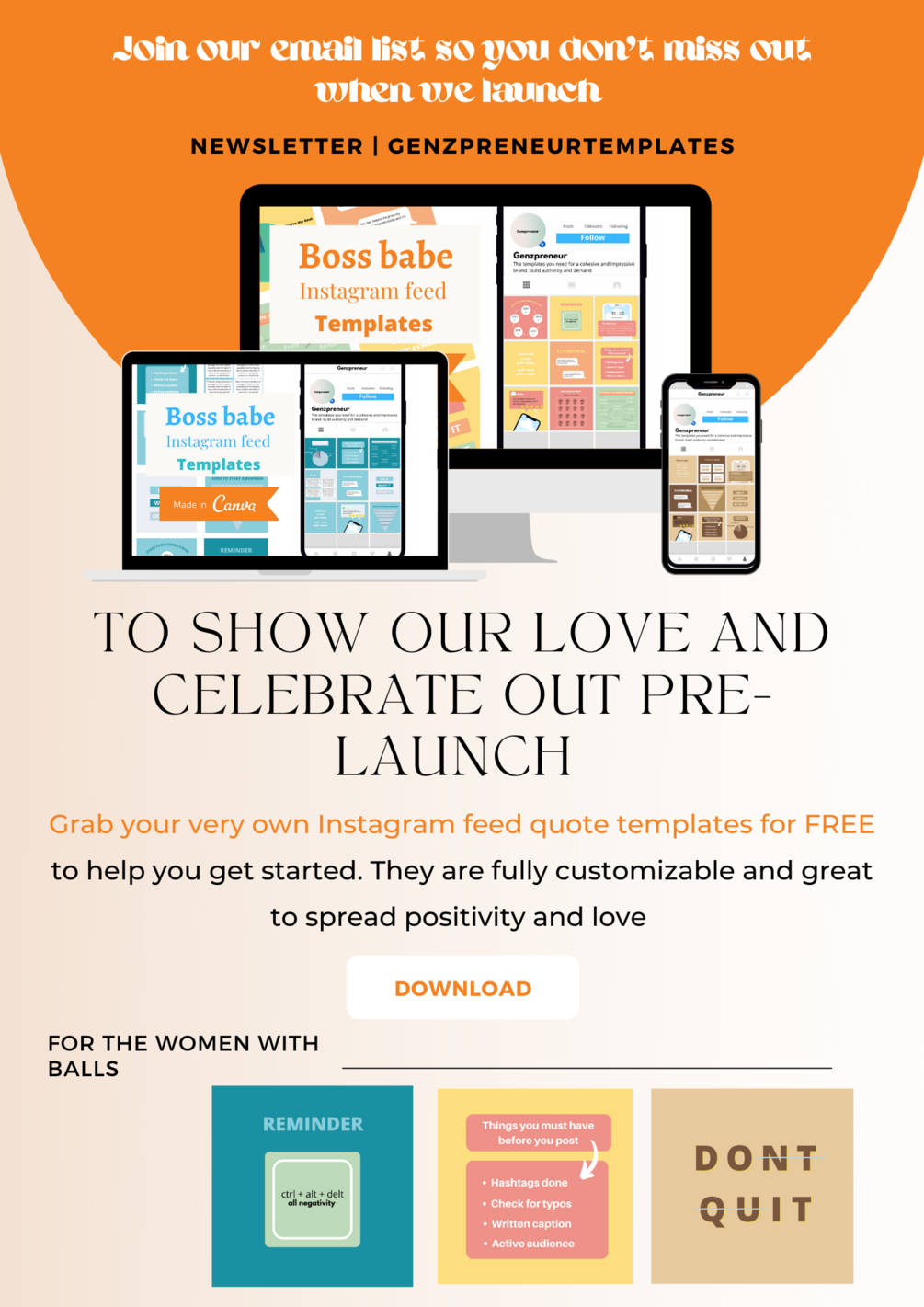 Pre-launch free product