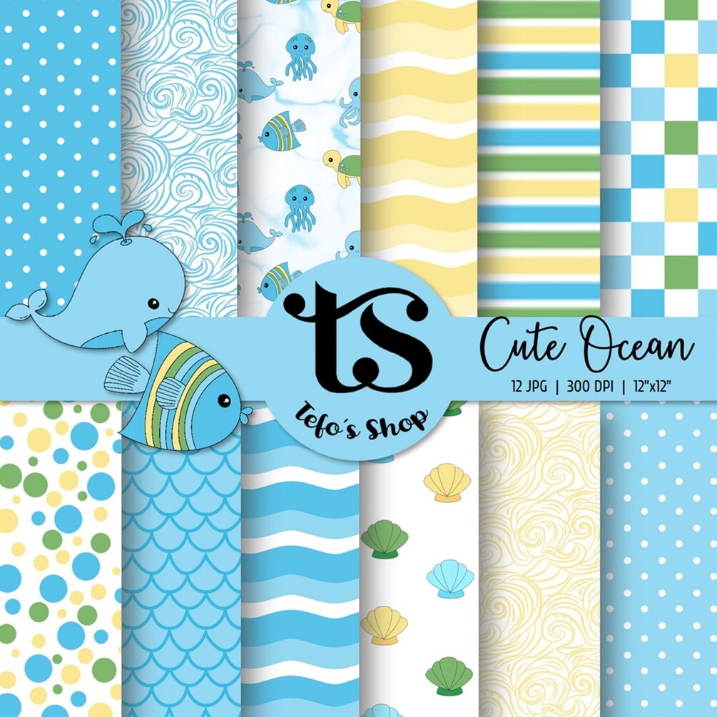 Cute Ocean boy | Papeles digitales | Paper pack