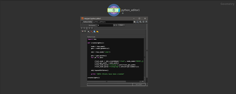 Houdini Python Editor Node