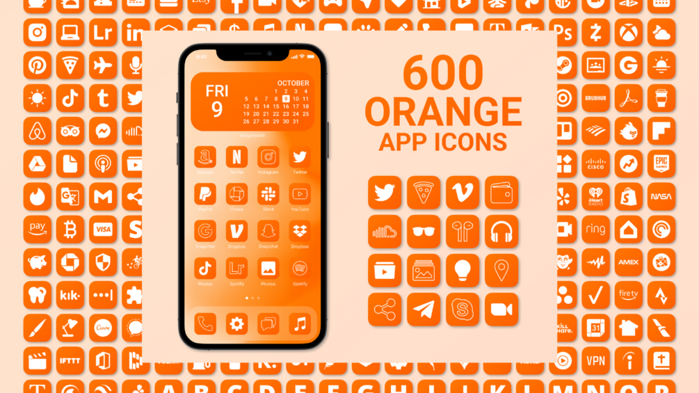Orange App Icons iOS 14,15,16+