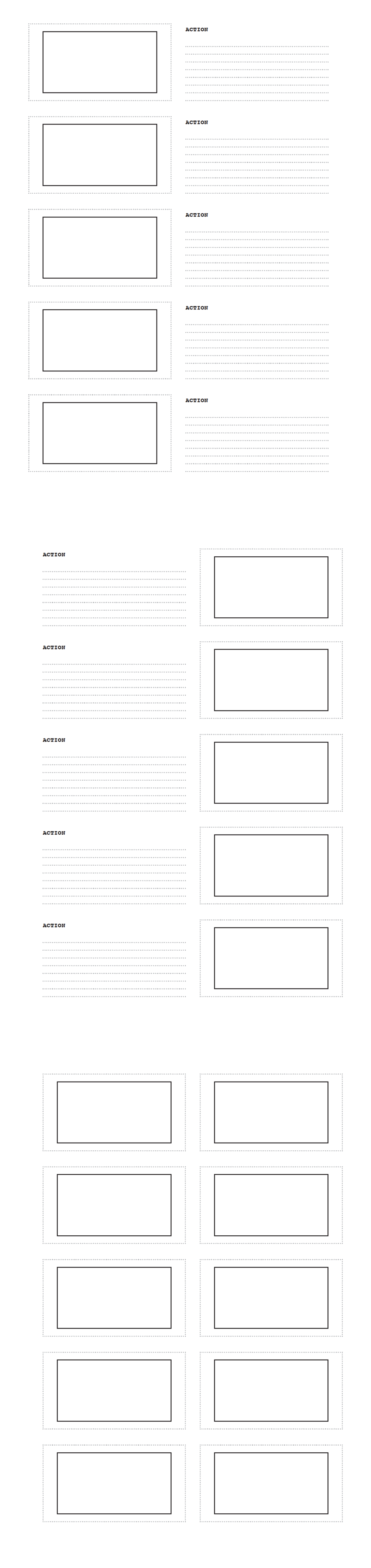 Free PDF storyboard template 1.85:1 aspect ratio on DIN A4 vertical