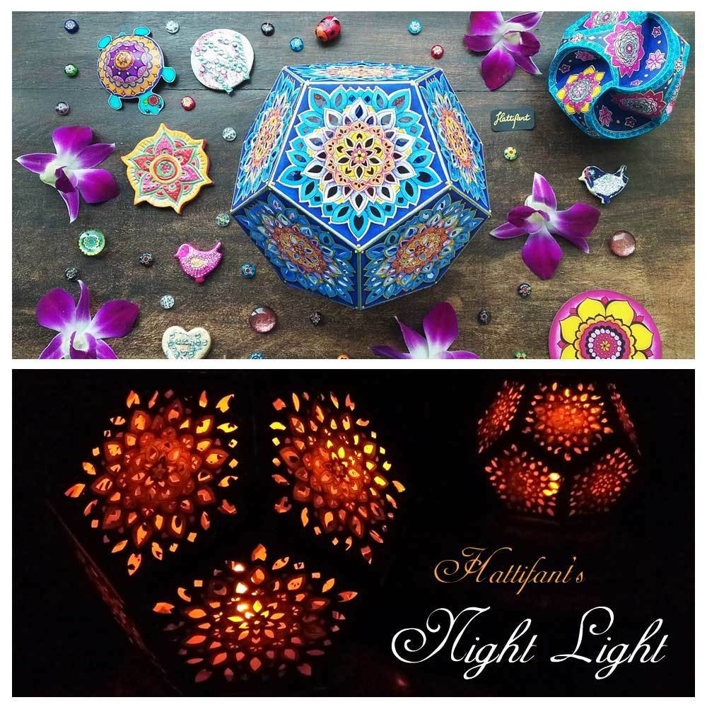 Mandala Night (LED) Candle Light - Papercut and/or Coloring In