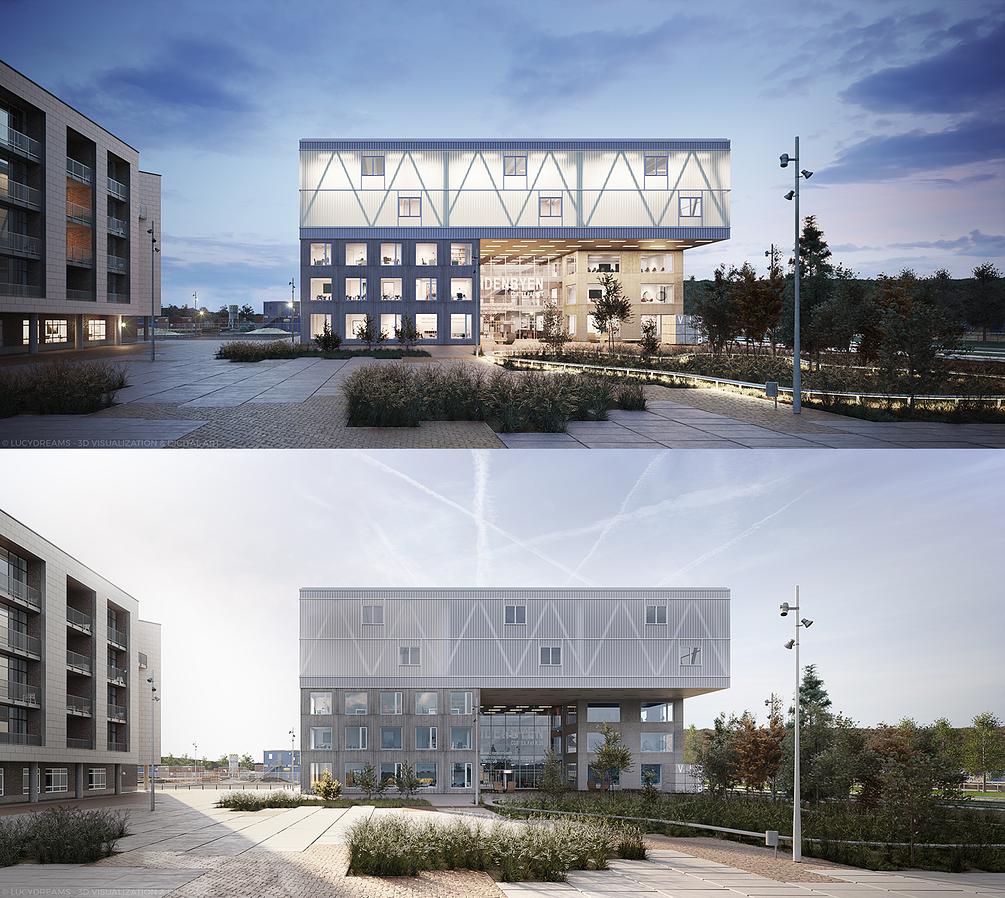 Cortex Park exterior scene (Cinema 4D + Corona Renderer)