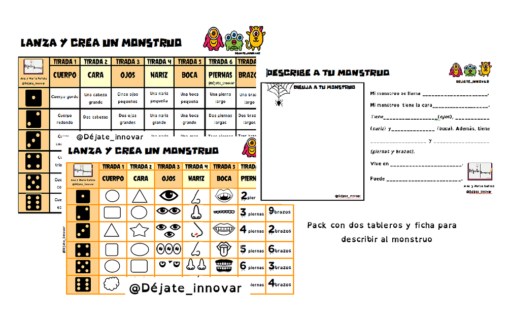 Halloween - Lanza y crea un monstruo (Pack español)
