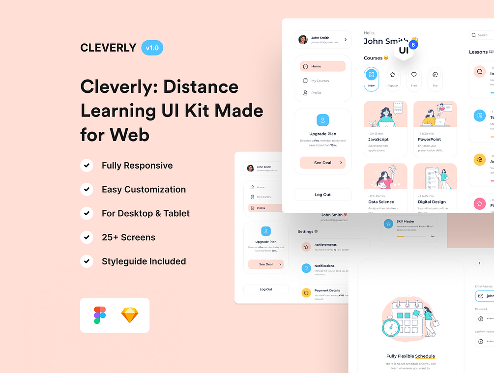 Cleverly: Distance Learning Web UI Kit