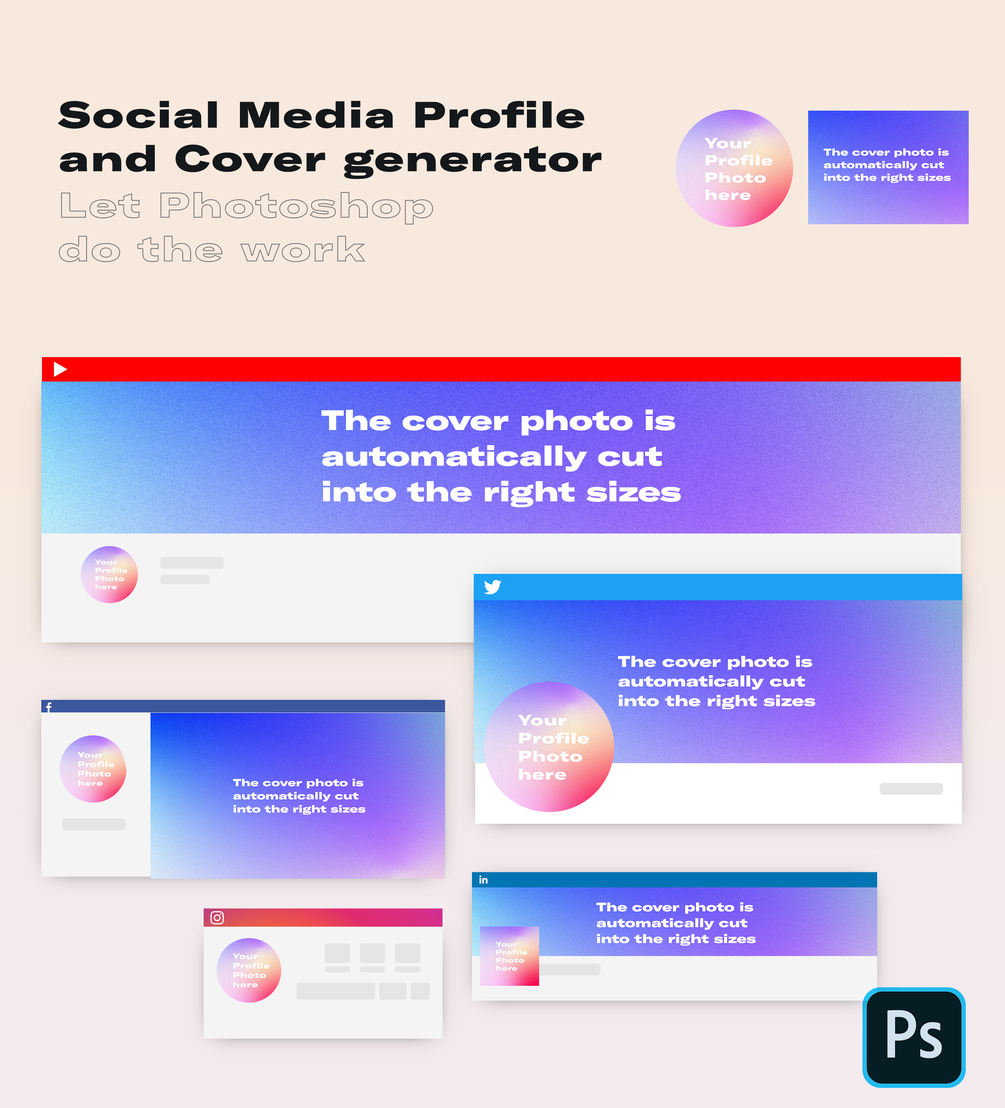 Social Media Profile Generator + Mock up