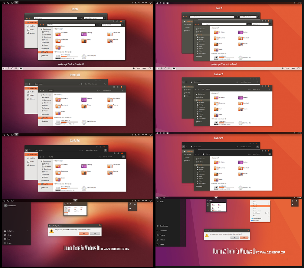 Ubuntu Full Version Theme For All Widows 10