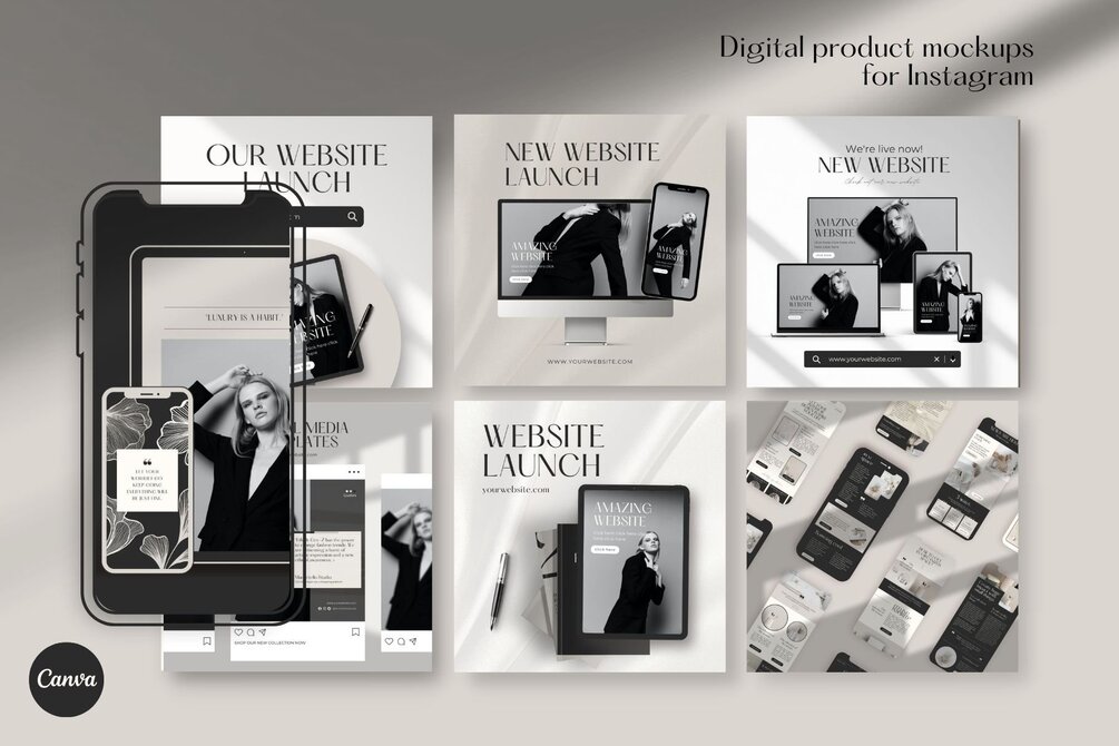 Digital Product Mockups CANVA