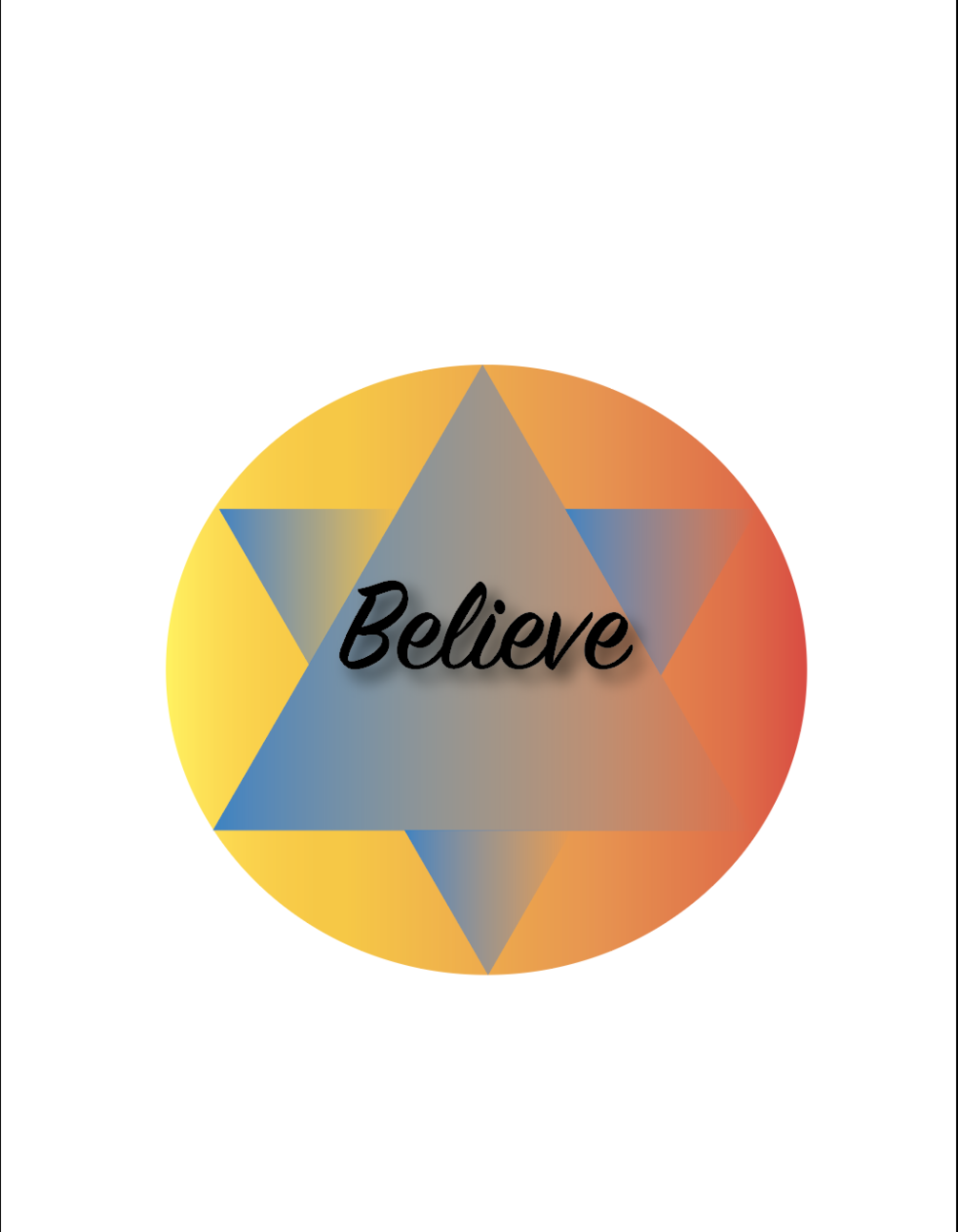 "Believe" Logo sunset colors