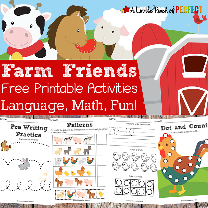 Free Farm Friends Printable Activity Pack