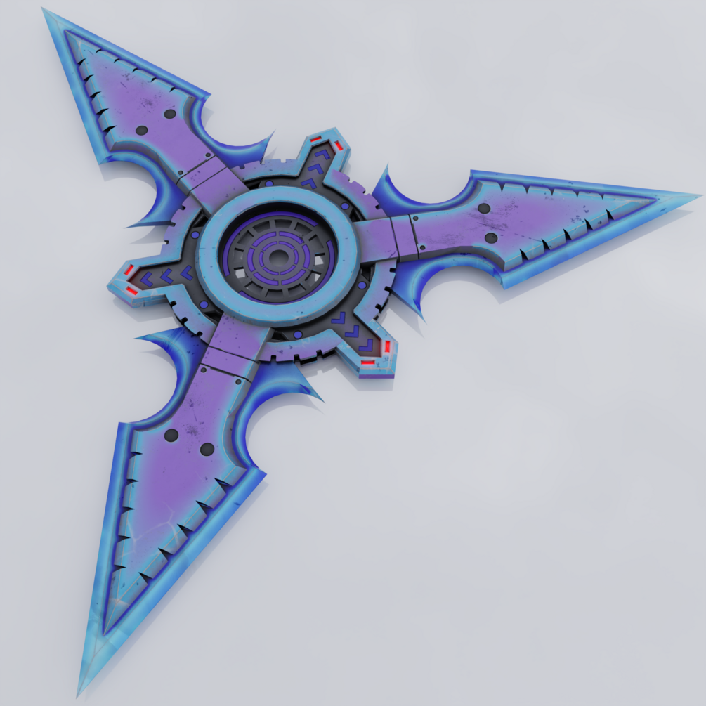 Sci-fi shuriken lowpoly PBR 3D model