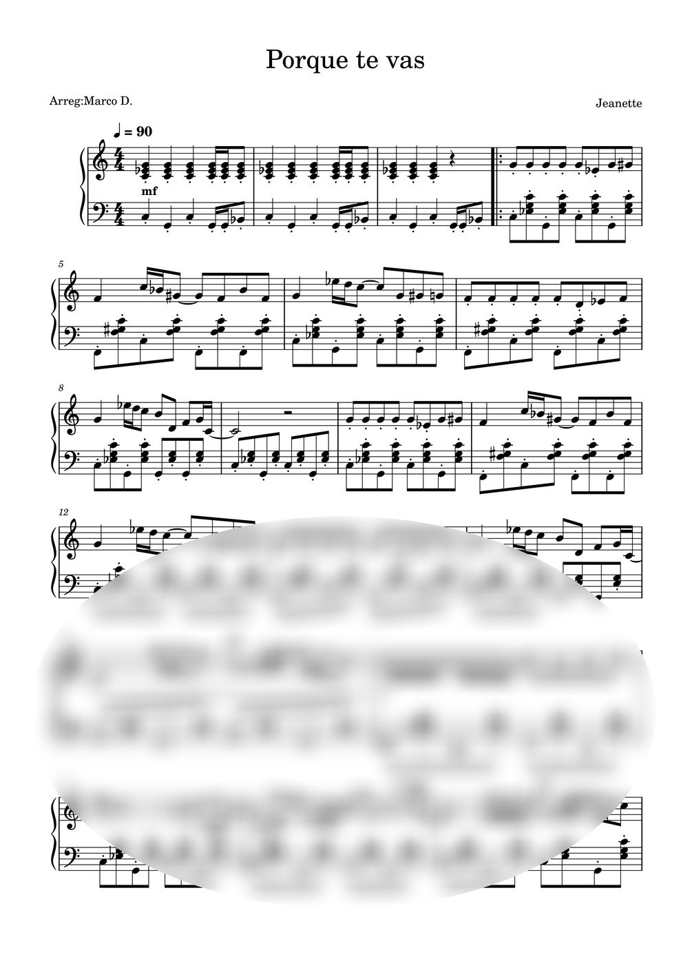 Porque te vas | Jeanette SHEET + MIDI