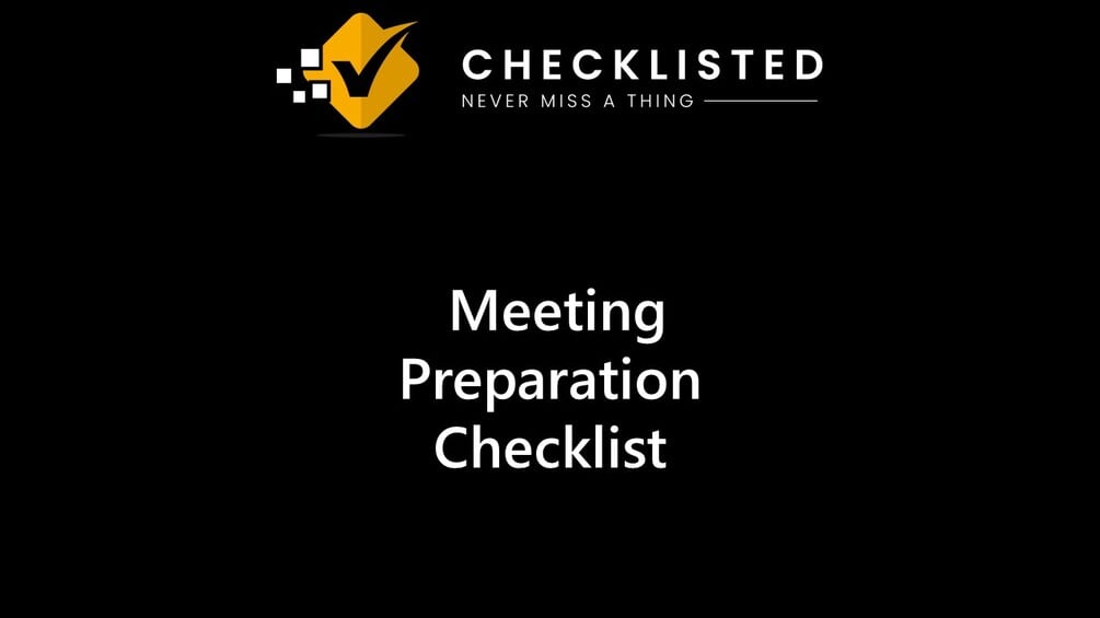 Meeting Preparation Checklist
