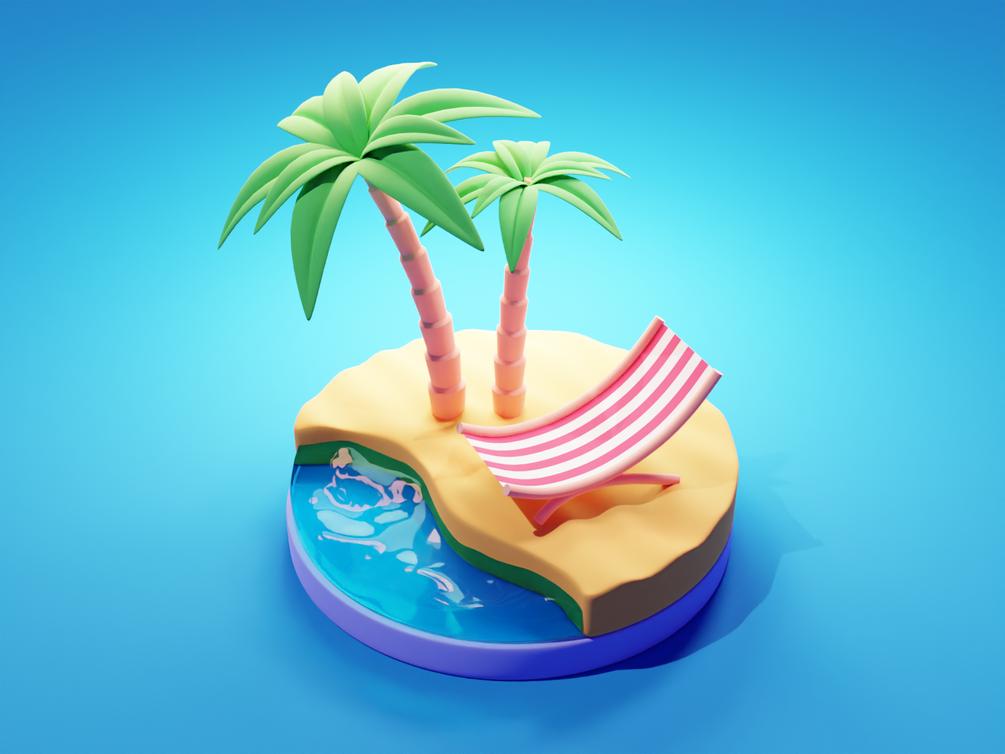 Free 3D Animated Beach Scene