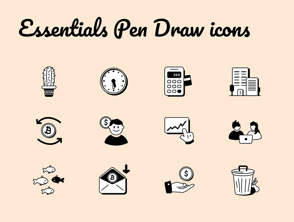 Pen Draw icons Collection