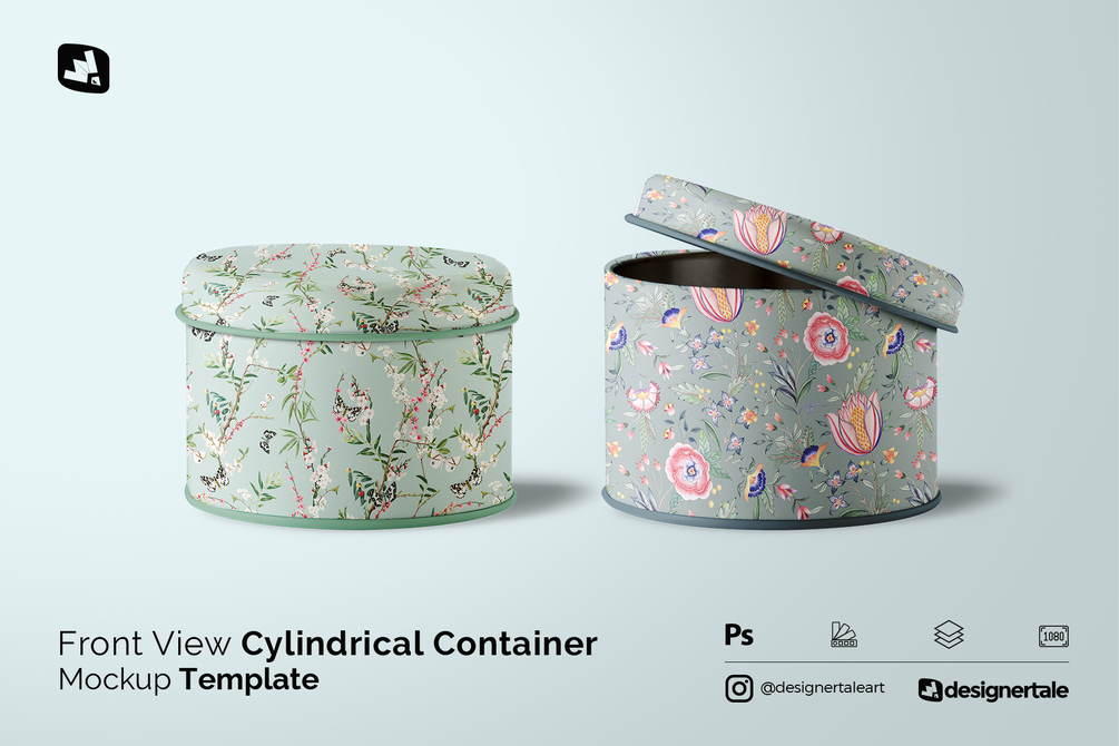 Cylindrical Container Mockup
