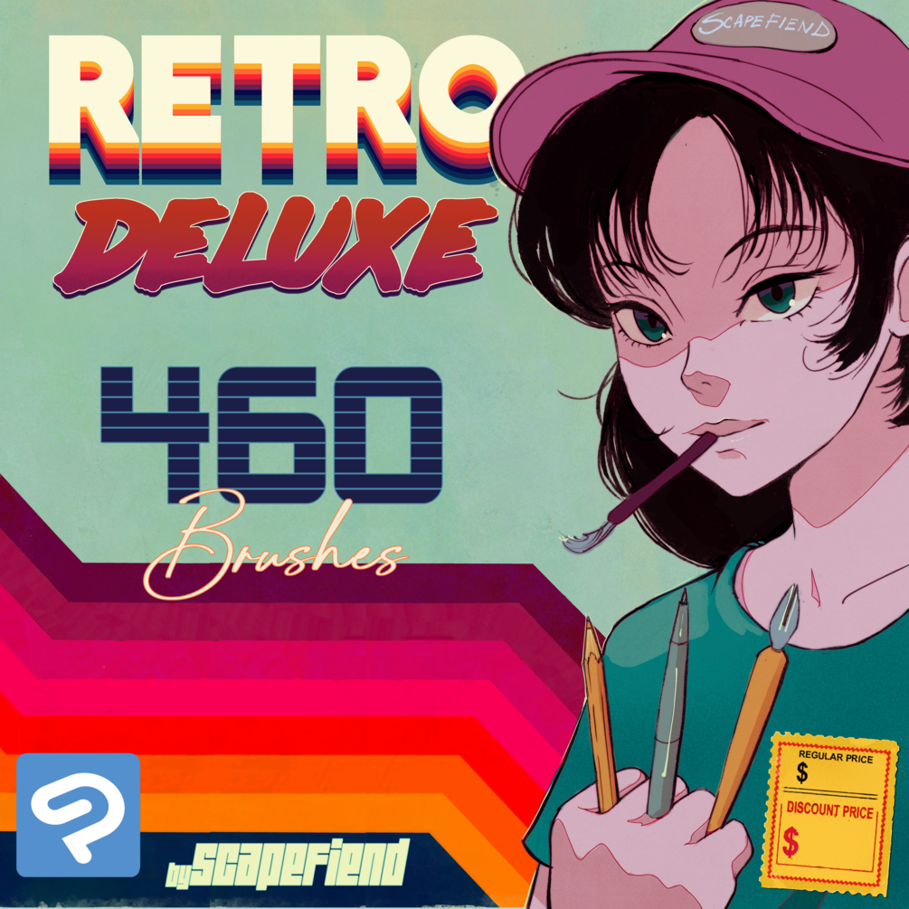 RETRO DELUXE - brushes for Clip Studio Paint by Scapefiend