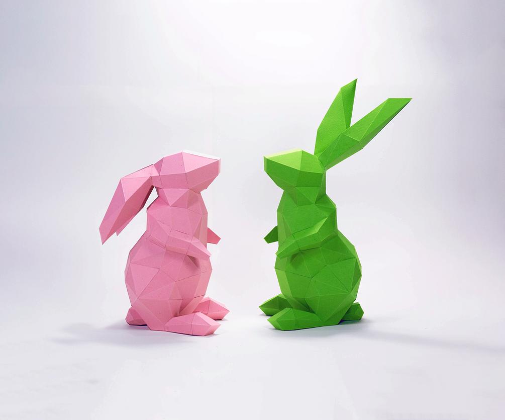 Bunny Model, Rabbit Model, Rabbit Digital Template, Rabbit PaperCraft ...