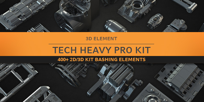 Tech Heavy Pro Kit (400+ 2d & 3d Elements)