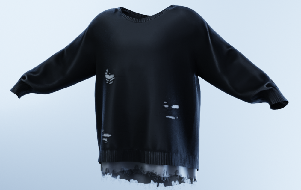 torn baggy sweater commercial