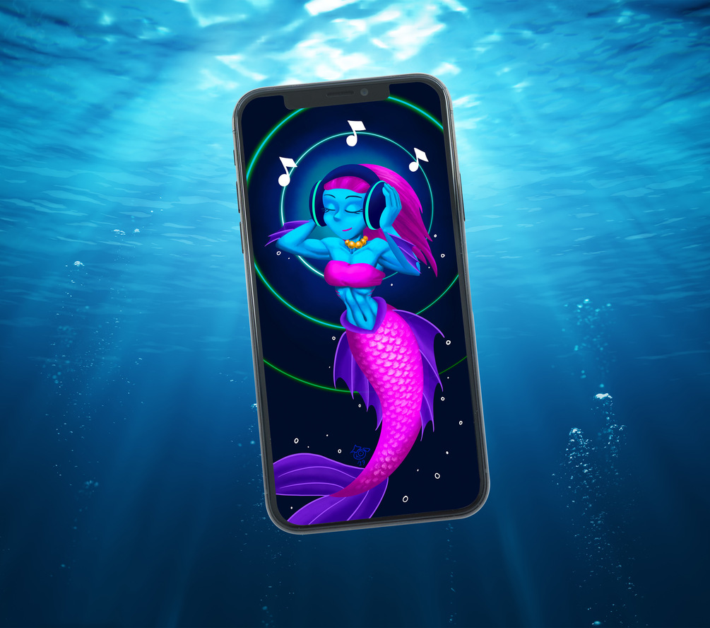 "Mermaid Jam" Phone Wallpaper