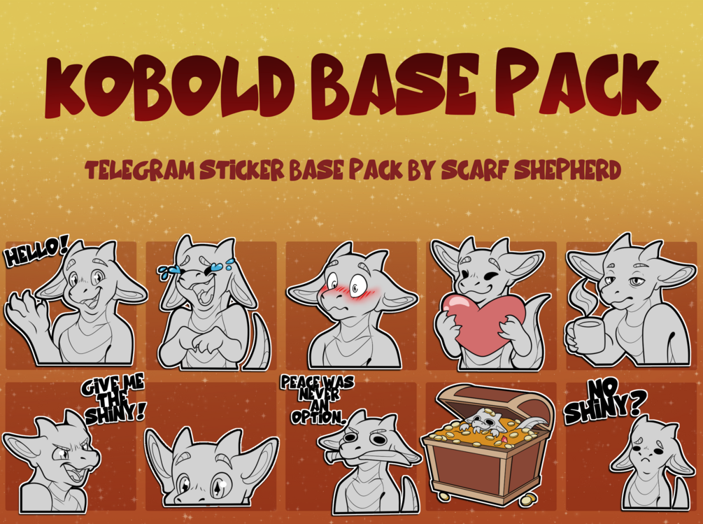 Kobold/Dragon Telegram Sticker Base Pack 1.0