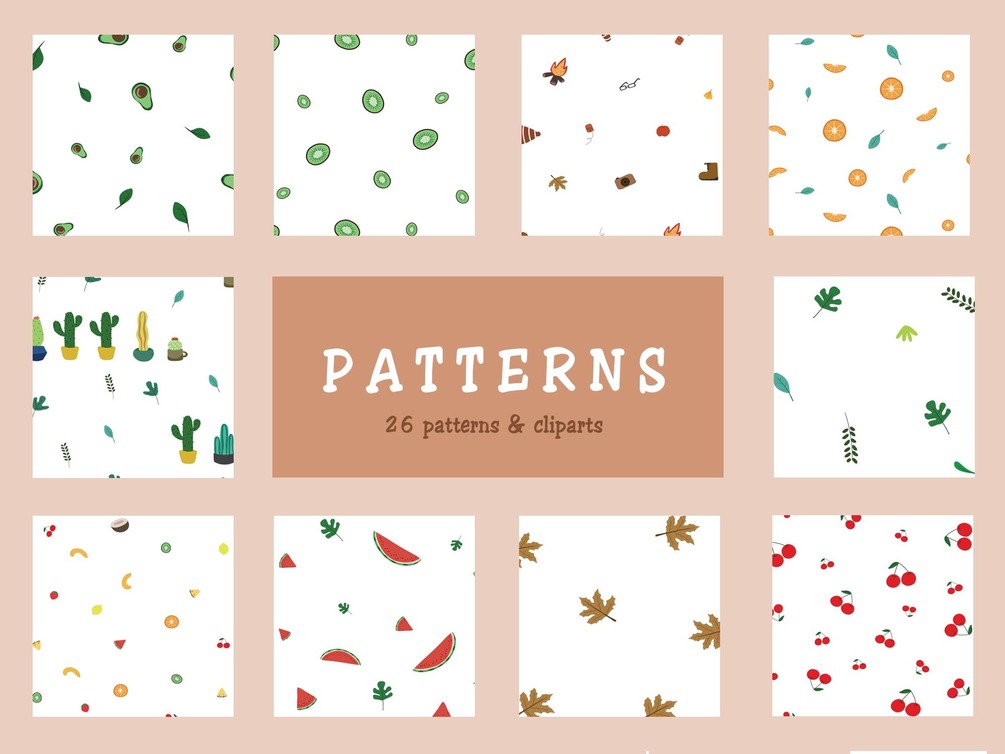 26 Patterns and Cliparts