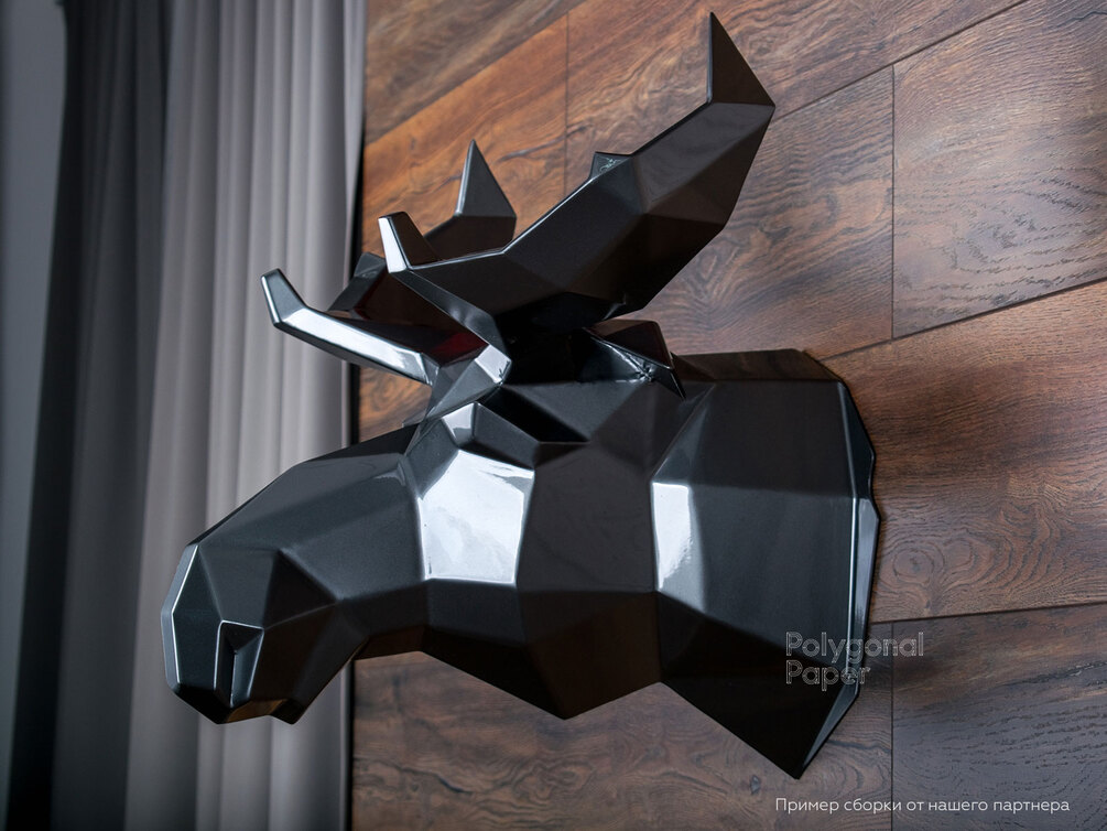 Moose Head: Drawings for Laser Cutting and Welding Polygonal Low Poly ...