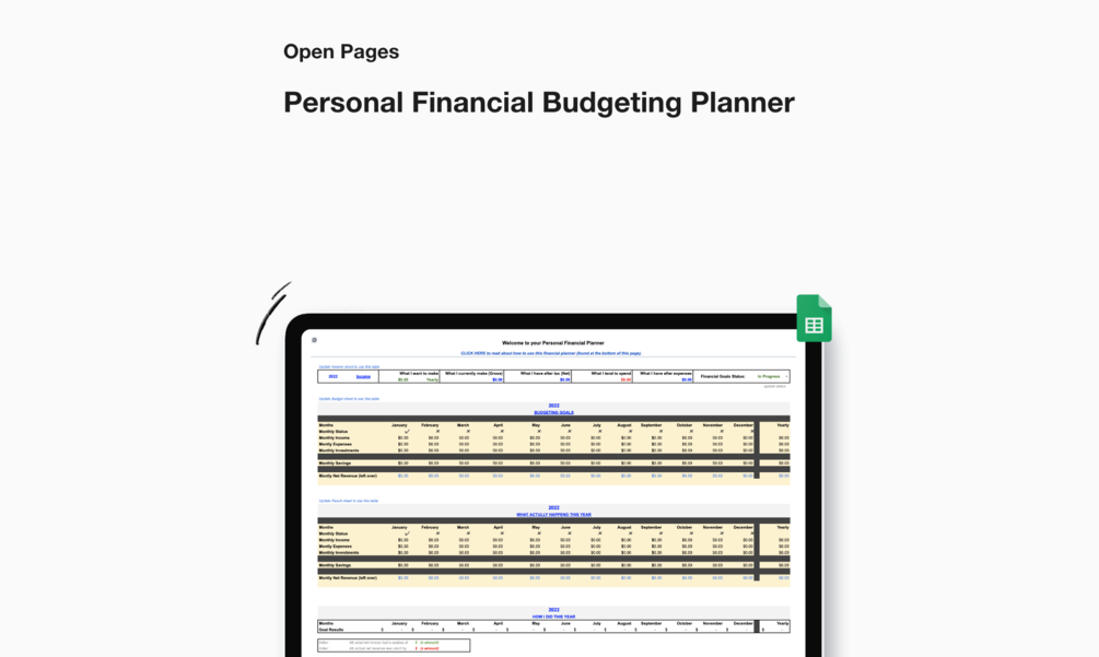 Personal Financial Budgeting Planner