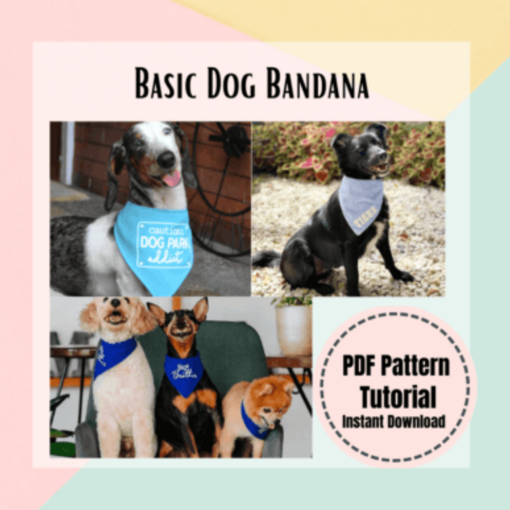Reversible Dog bandana Pattern PDF | All Sizes Dog Bandana Sewing ...
