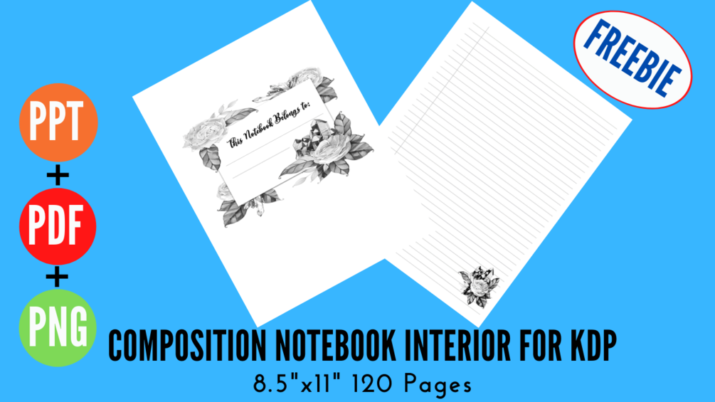 Composition Notebook Interior for Kdp 8.5x11 inch 120 Pages
