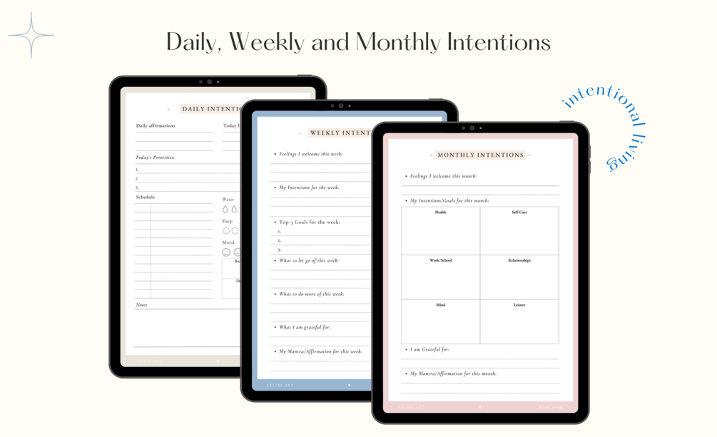Setting Daily, Weekly and Monthly Intentions Printable