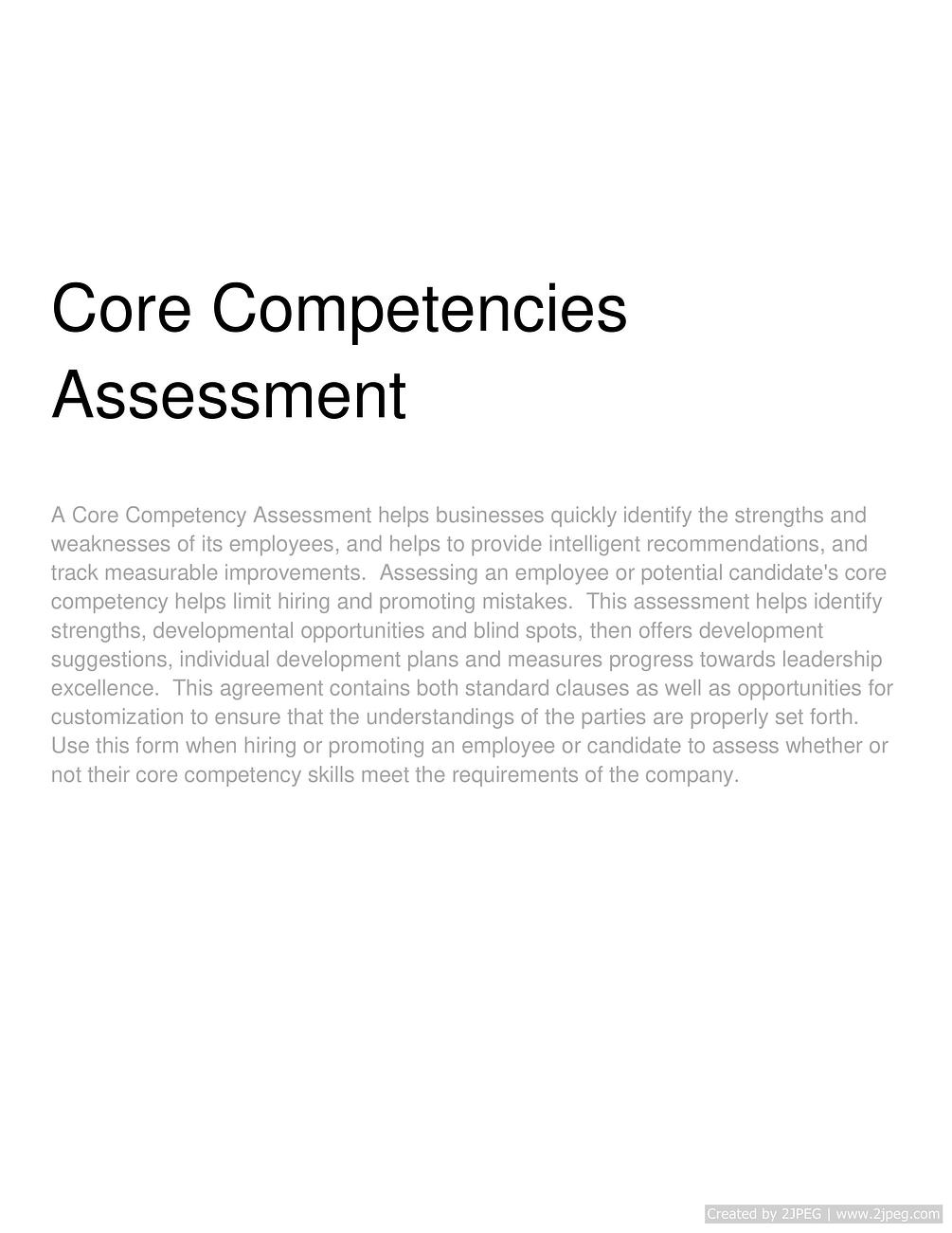 Core Competencies Assessment