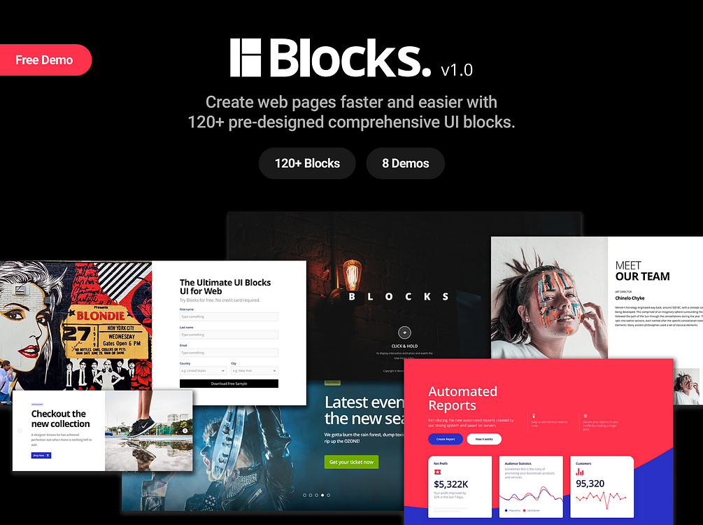 Blocks UI Kit — Free Demo