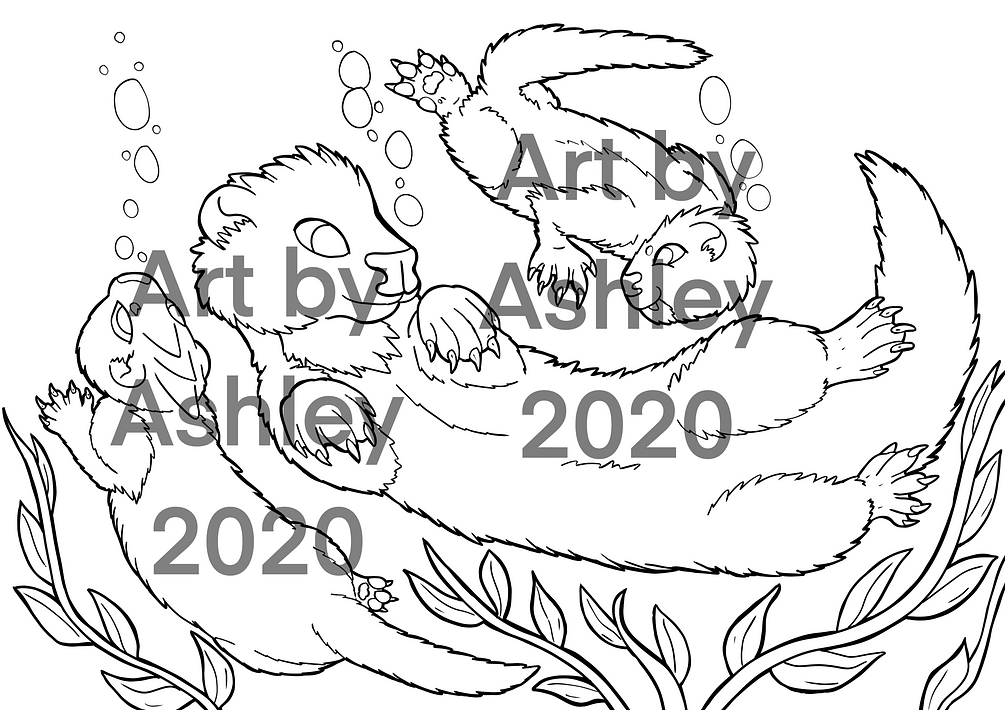 Mink Swimming - Mink Coloring Page