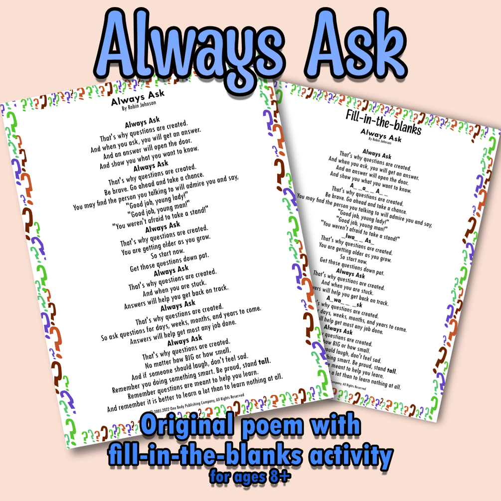 "Always Ask" poem and fill-in-the-blanks activity
