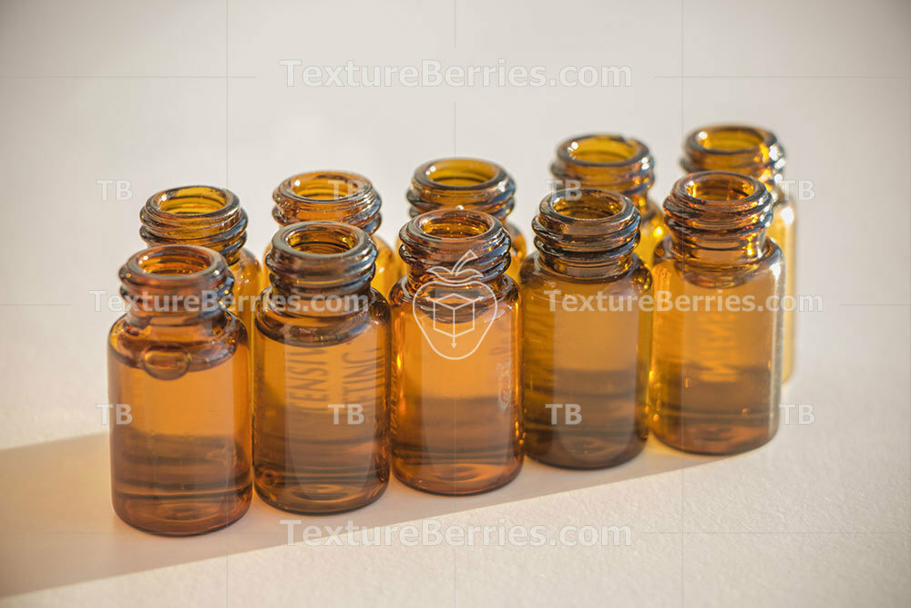 Small test tubes with liquid