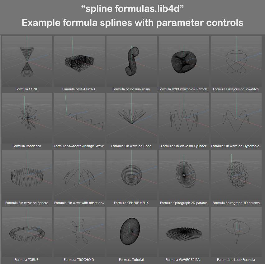 Cinema 4D - Example Formula Splines with Controls