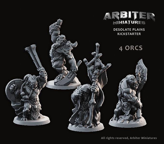 4 Orcs, miniatures for supportless resin and fdm 3d print (copy)