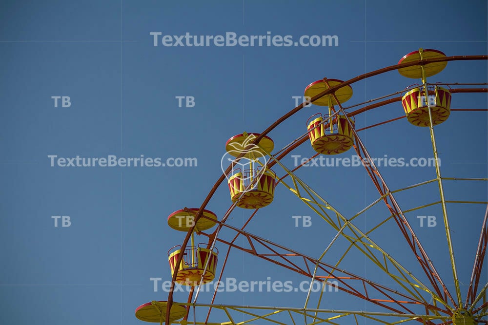 Closeup of wonder wheel in an amusement park