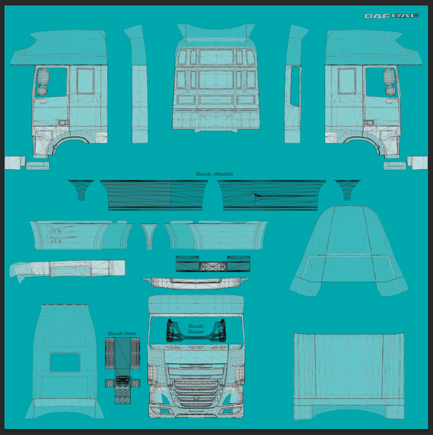 Daf 106 Chassis Whit Template 1.43,1.44,1.45 Ets2