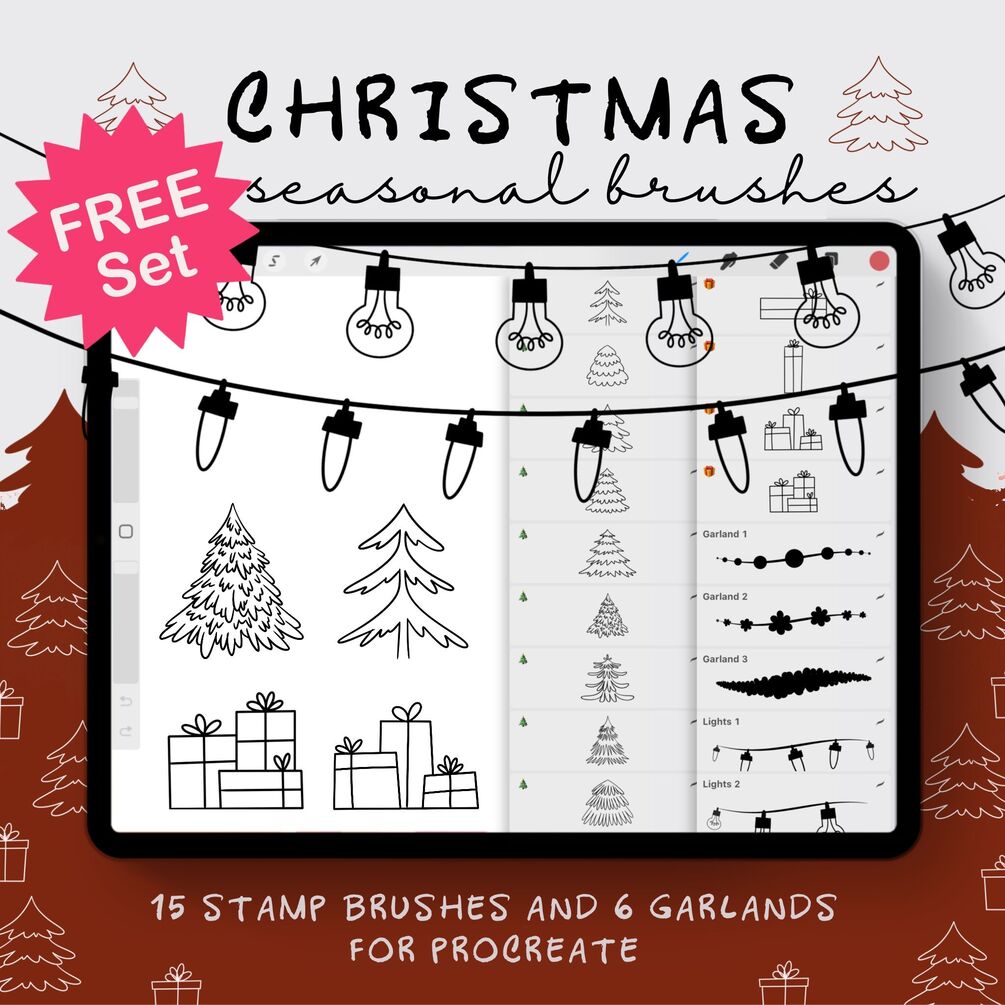 21 FREE Christmas Brushes for Procreate