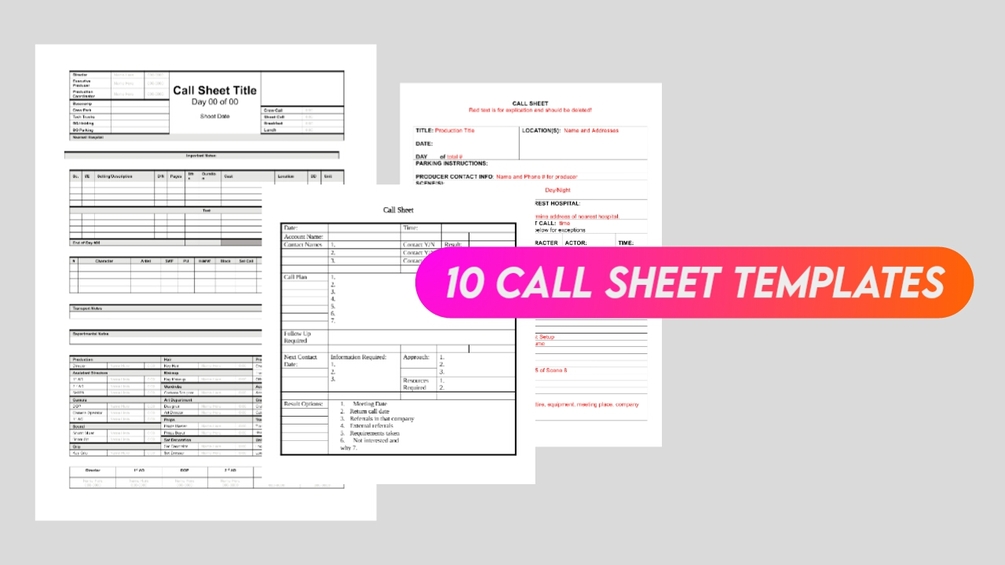 10 Call Sheet Templates