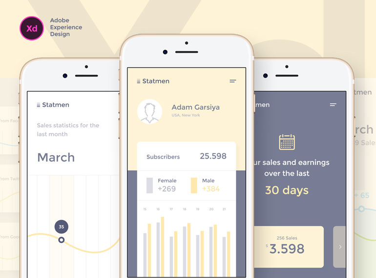 Statmen Statistic Adobe XD