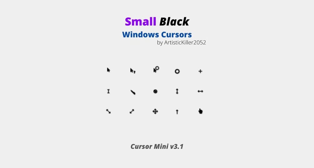 Small v3.1 Black - Alternative Mini Cursor Windows 11/10/7