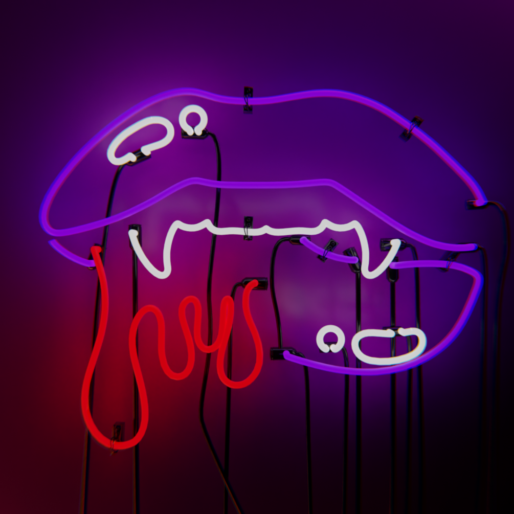 Vampire Lip bite Neon sign
