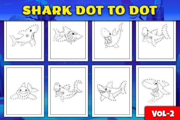 Shark Dot to Dot for Kids, Vol-2.